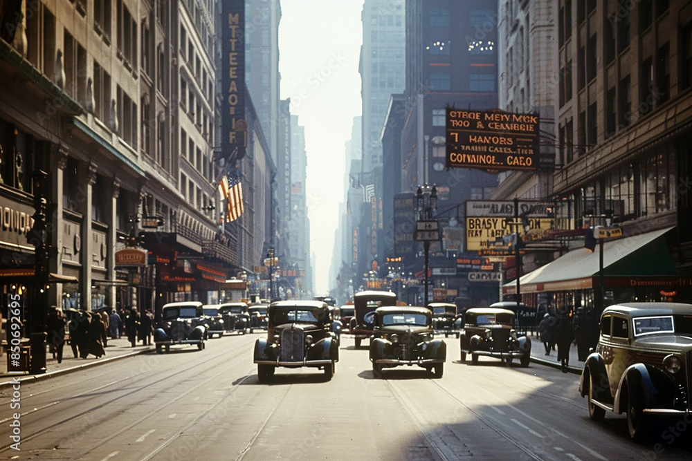 Streets and premises of a large city in the 1920s , 1930s. and 1940. AI ...