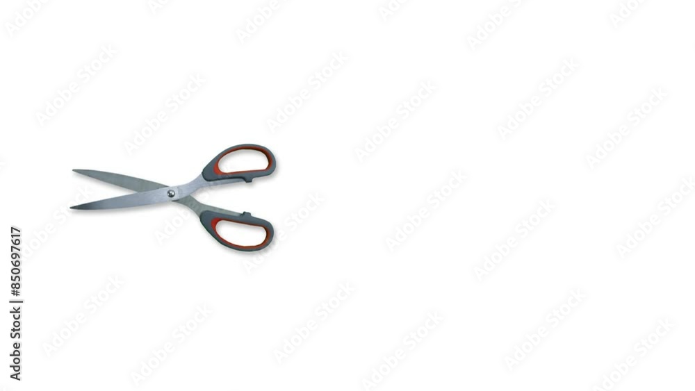 Animated Scissor Cutting And Moving. Isolated, Alpha Channel ...