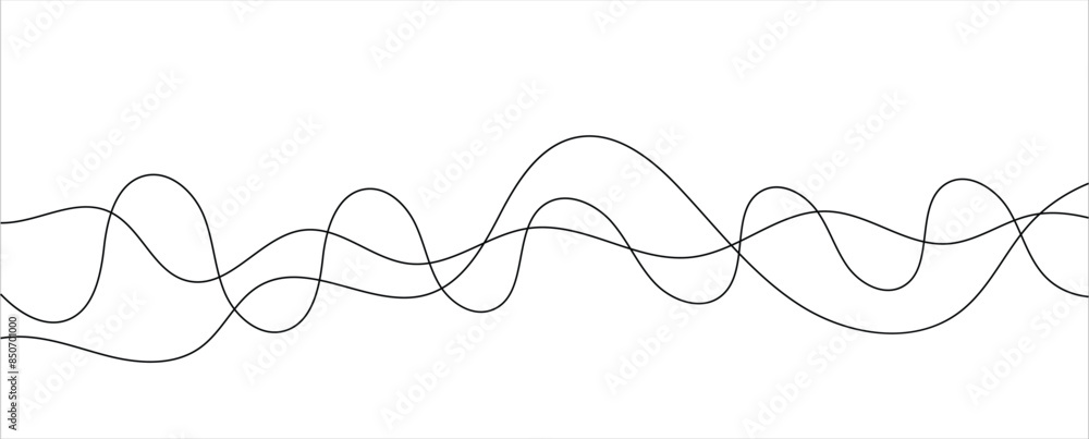 Curve wave line graphic template. Vector illustration isolated on white ...
