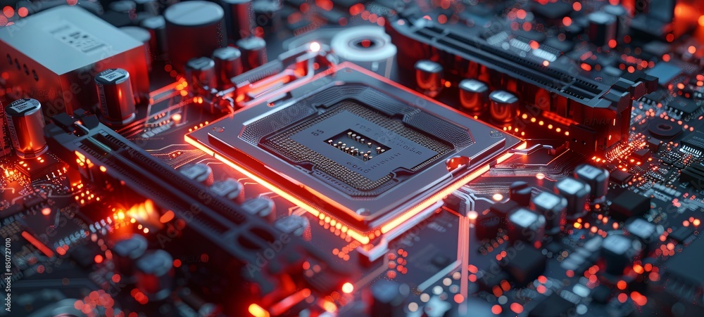 Conceptual animation showing the process of turning on the processor on ...