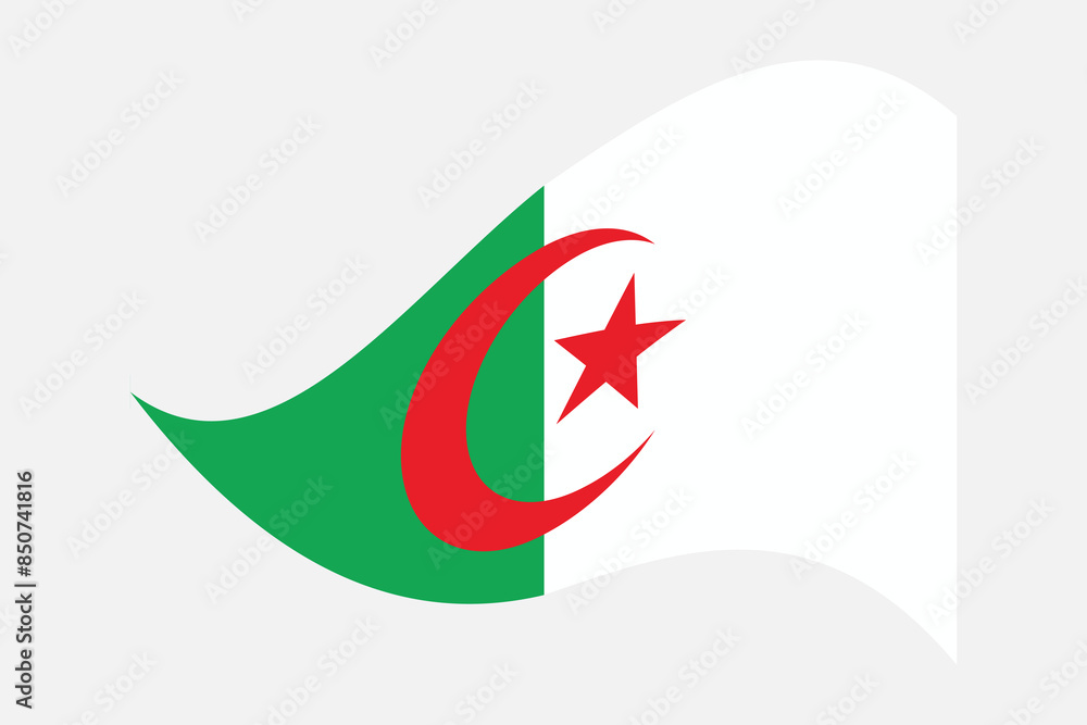 Flag of Algeria, original and simple Algeria flag, vector illustration ...