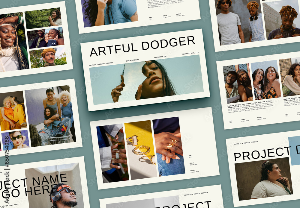 Minimal Portfolio Deck Layout Stock Template | Adobe Stock