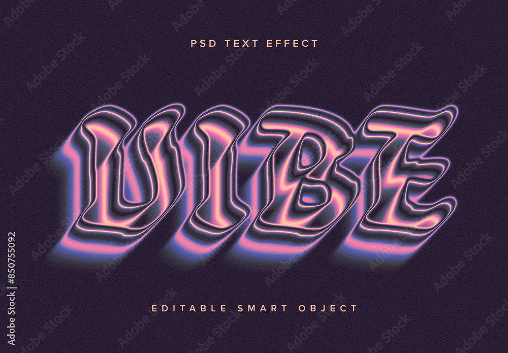 Vibrant 3D Text Effect Mockup Stock Template | Adobe Stock