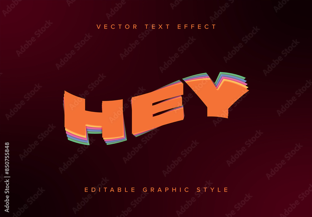 Dynamic Layered Bold Text Effect Mockup Stock Template | Adobe Stock