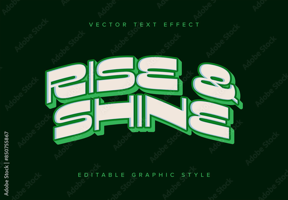 Vibrant 3D Green Text Effect Mockup Stock Template | Adobe Stock