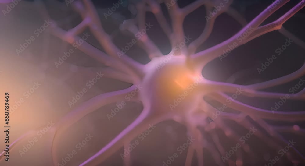 3d rendering of neuron cell with neurons in it computer generated Video Neurons and the nervous ...