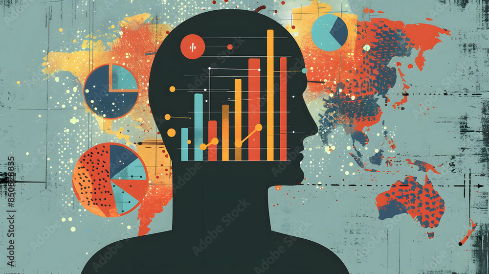Investment and business psychology concept, focus and growth mindset ...