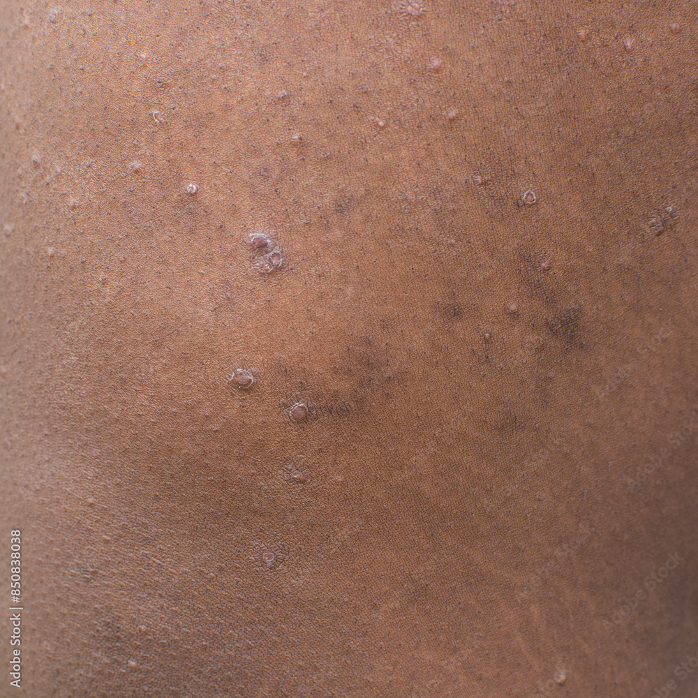 Eczema on brown skin, atopic dermatitis and prurigo nodularis on brown ...