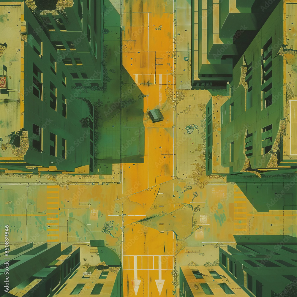 War-Torn City Street Battle Map with Barricades and Rubble Gen AI Stock ...