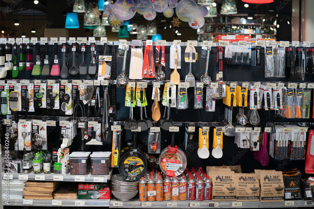 BANGKOK, THAILAND - DECEMBER 09, 2023: kitchenware on display at Tops ...