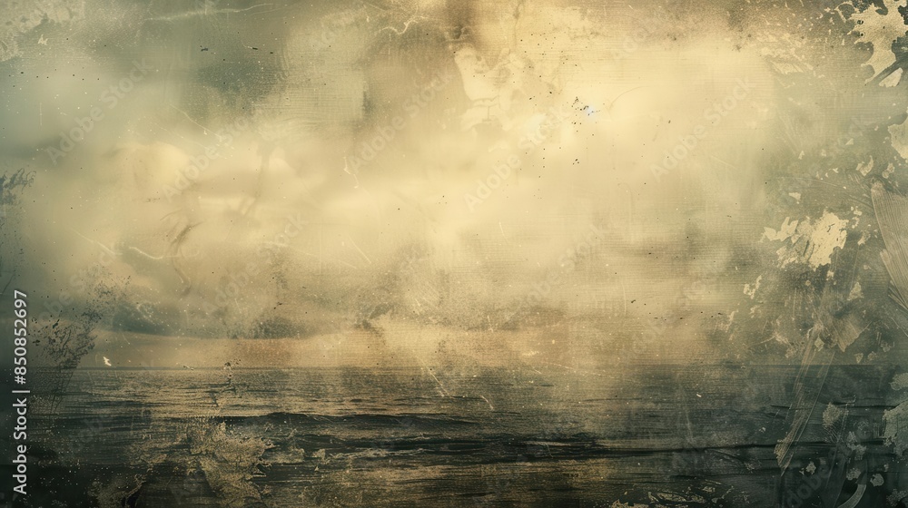 dreamy vintage destroyed photo texture overlay with vignette border and ...