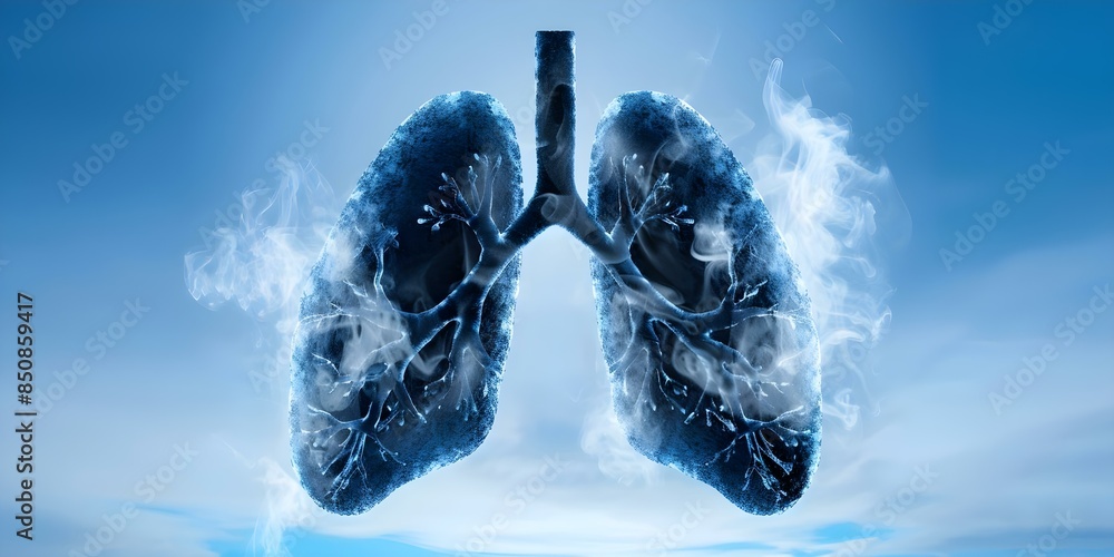 The title could be revised to "3D smoke creating black lung shapes in ...