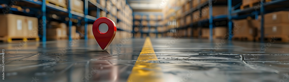 Photo Realistic WMS Interface and Warehouse Map Icon with Logistics ...