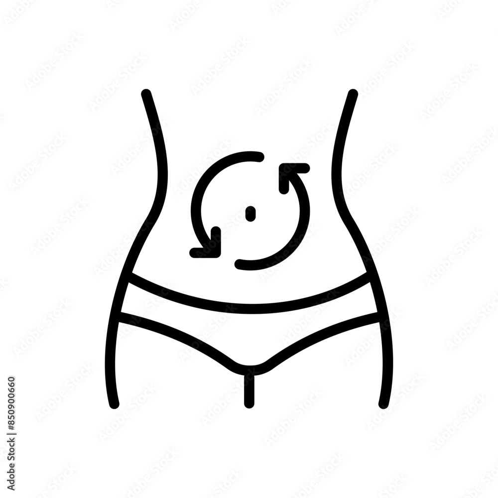 Digestion line icon. Vector symbol in simple style on white background ...