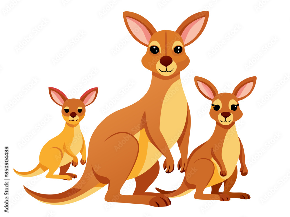 Kangaroo vector illustration, cute animal vector illustration, Kangaroo ...