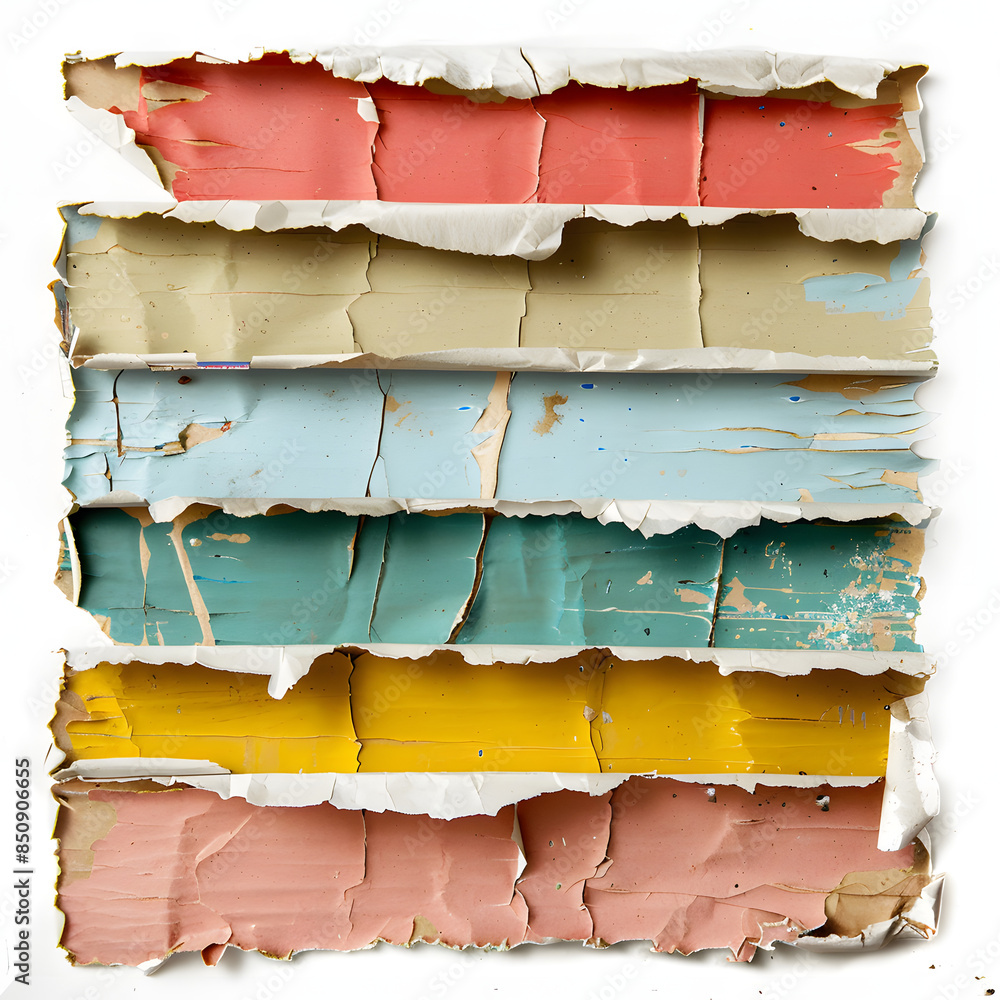 ripped paper border frame png on colorful handmade isolated on white ...