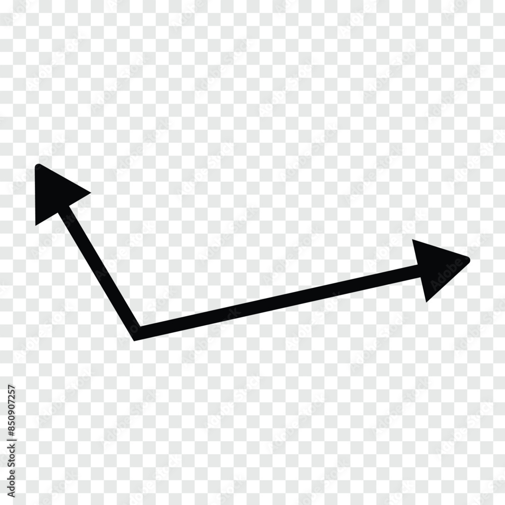 Simple black double-headed arrow – Minimalist straight arrow isolated ...