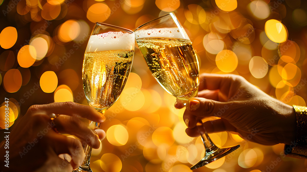 Clinking Glasses and Cheers Symbol in a Photo Realistic Concept ...