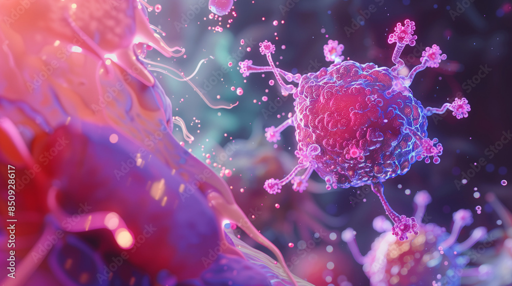 CAR-T therapy shows genetically engineered T cells that produce a ...