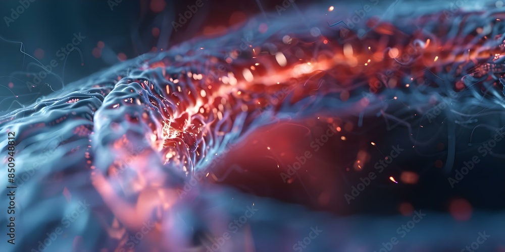 Closeup illustration of inflamed appendix in hig. Concept Digestive ...