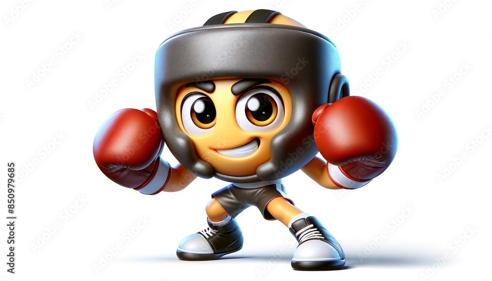 Boxing emoticon with a determined expression and big, expressive eyes ...