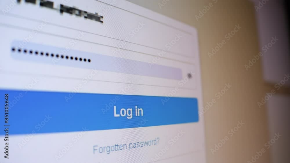Video Stock Sign in social network email blurred password protected ...