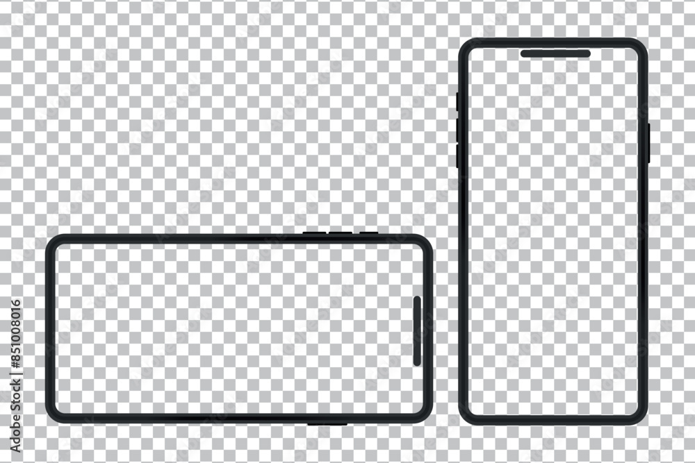 Smartphone frame mockup on transparent background. Vector illustration ...
