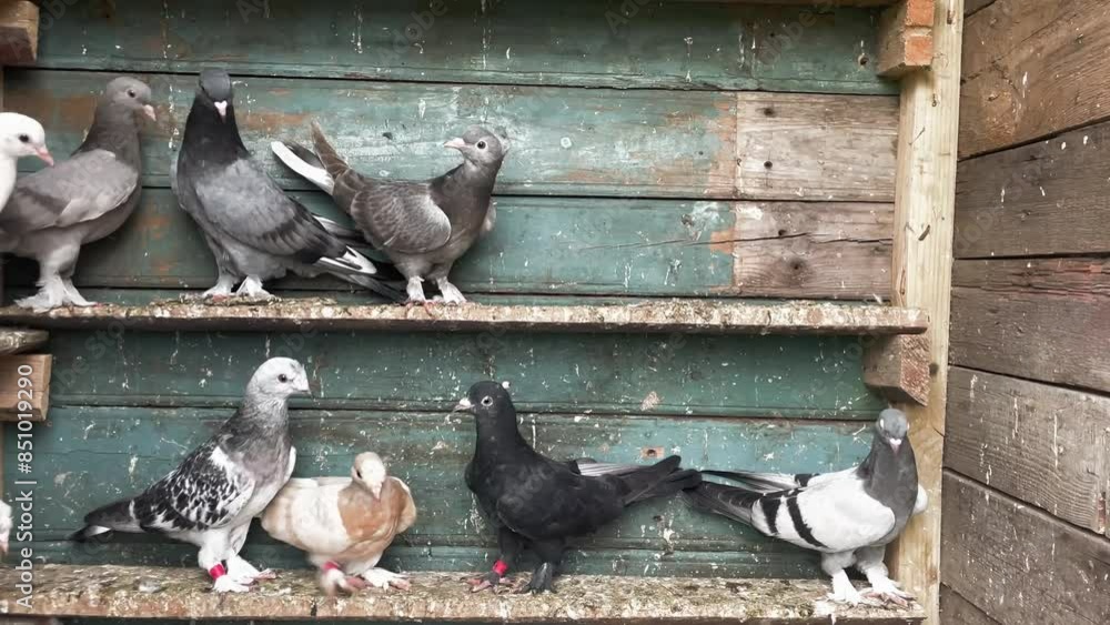 flock of pigeons, pigeons, a group of pigeons, the world of birds, a ...