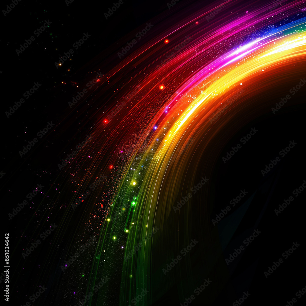 rainbow background, Rainbow light effect background black Stock ...