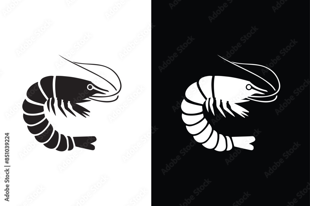 Shrimp logo vector, filled flat sign, solid pictogram isolated on white ...