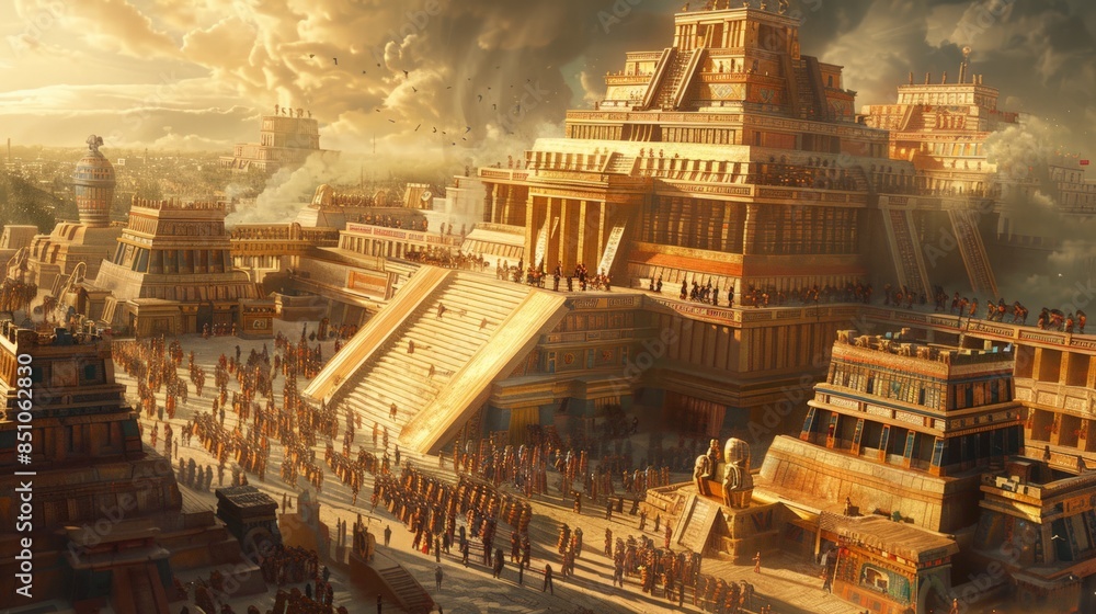 Temple of the Sky God in Tenochtitlan, showcasing its grand ...