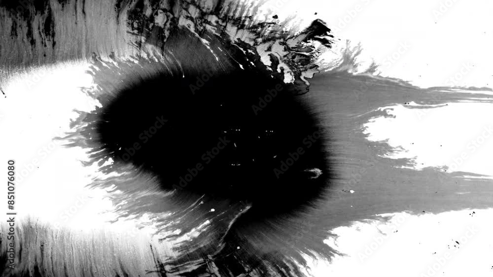Ink splatter brush stroke transition abstract ink brush slow motion ...
