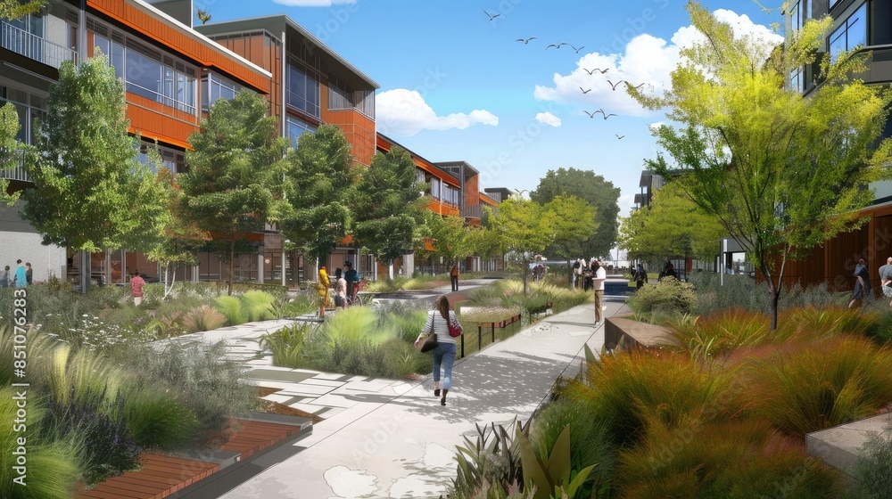 Innovative mixed-use development featuring terraced design, public ...