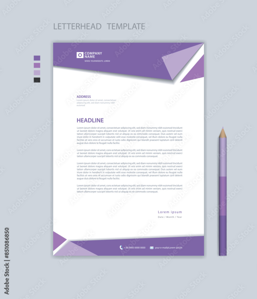 Letterhead template, company letterhead design, minimalist style ...