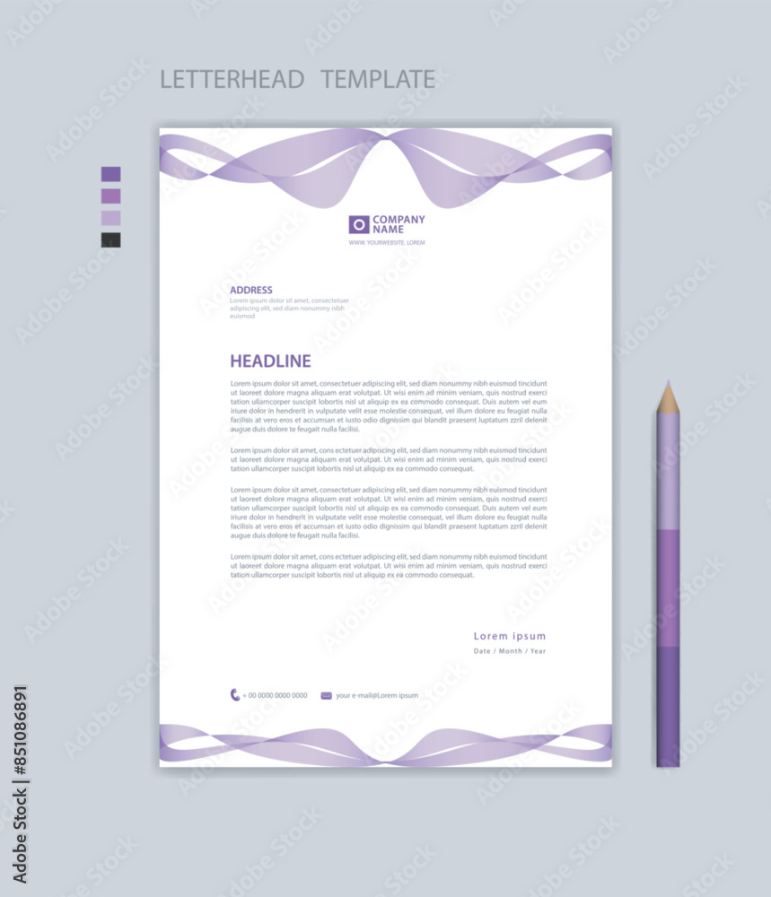 Letterhead template, company letterhead design, minimalist style ...