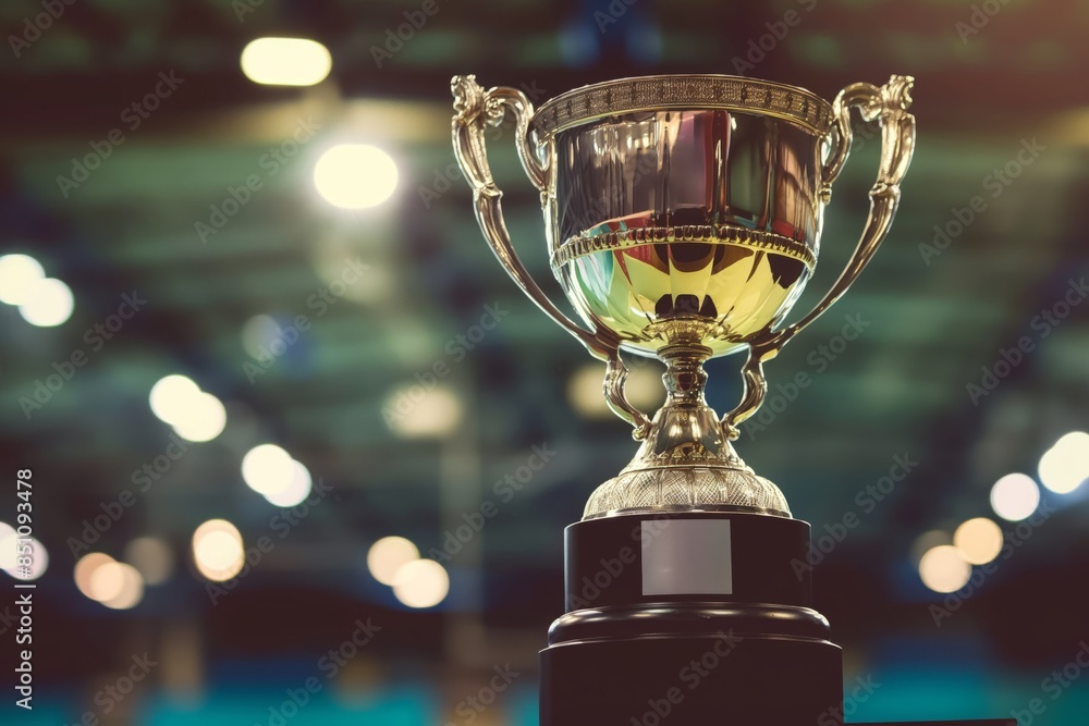 Shining gold trophy symbolizing achievement and victory, representing ...