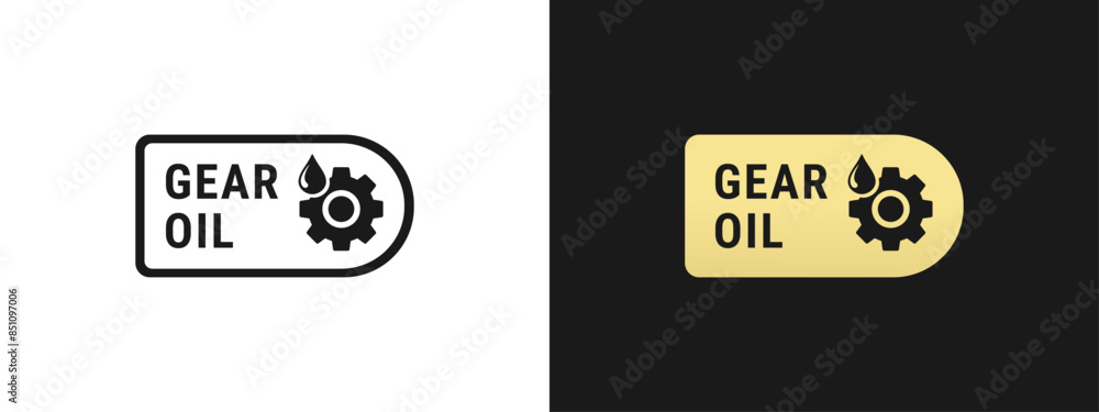 Gear lube sign or gear oil label vector isolated. Best gear lube sign ...