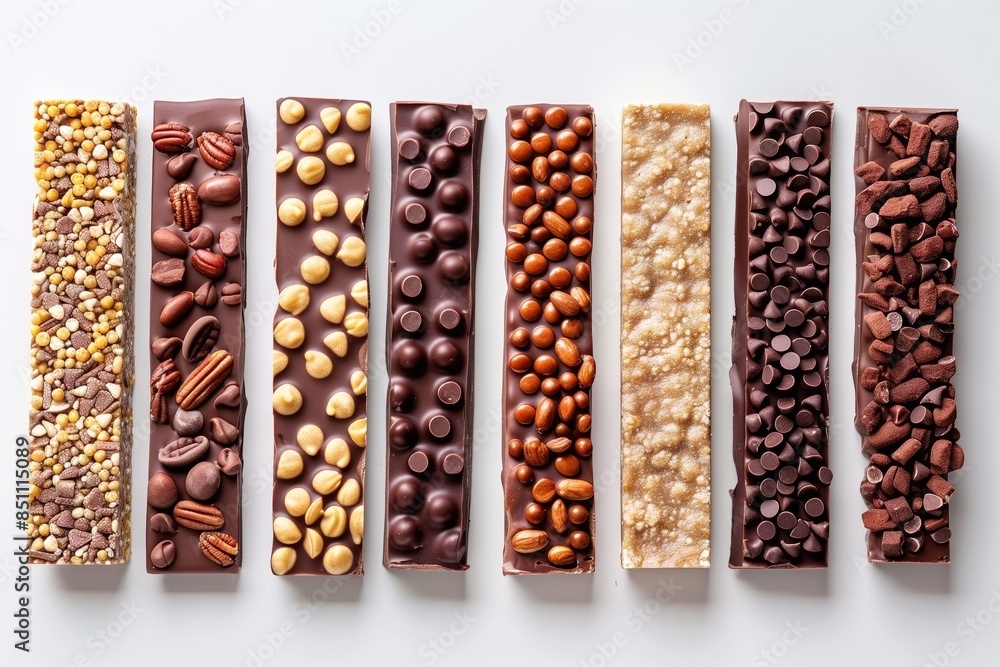 Healthy Protein Bar, Organic Snack Food and Drink Concept White ...