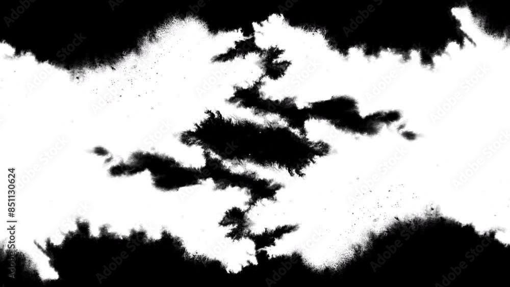Black ink rorschach effect abstract background artistic flow splatter ...