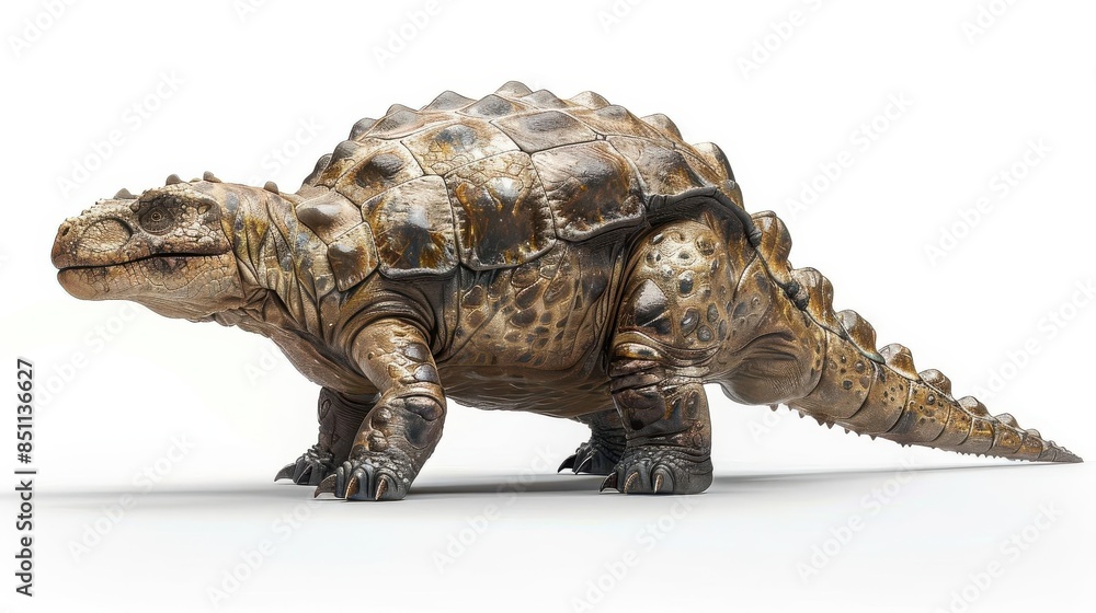 Ankylosaurus with armor, prehistoric giant, 3D realistic, club tail ...
