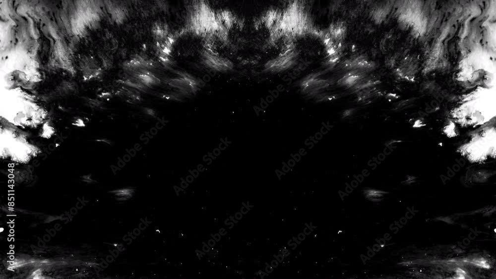 Black ink rorschach effect abstract background artistic flow splatter ...