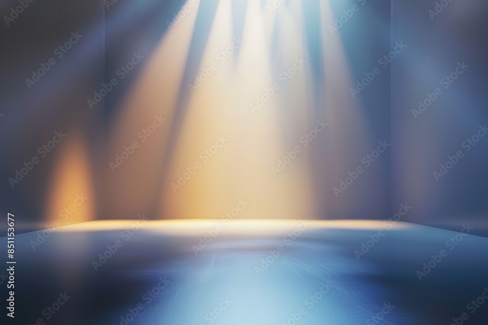 Abstract blurred background with light rays and gradient colors, studio ...