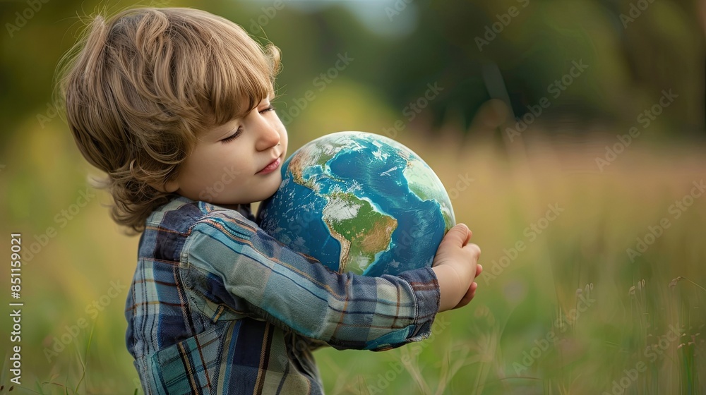 On World Environment Day, a child embraces the planet to encourage ...