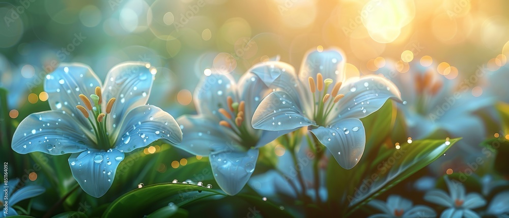 Daisy colored writing paper template with cute little lilies at the ...