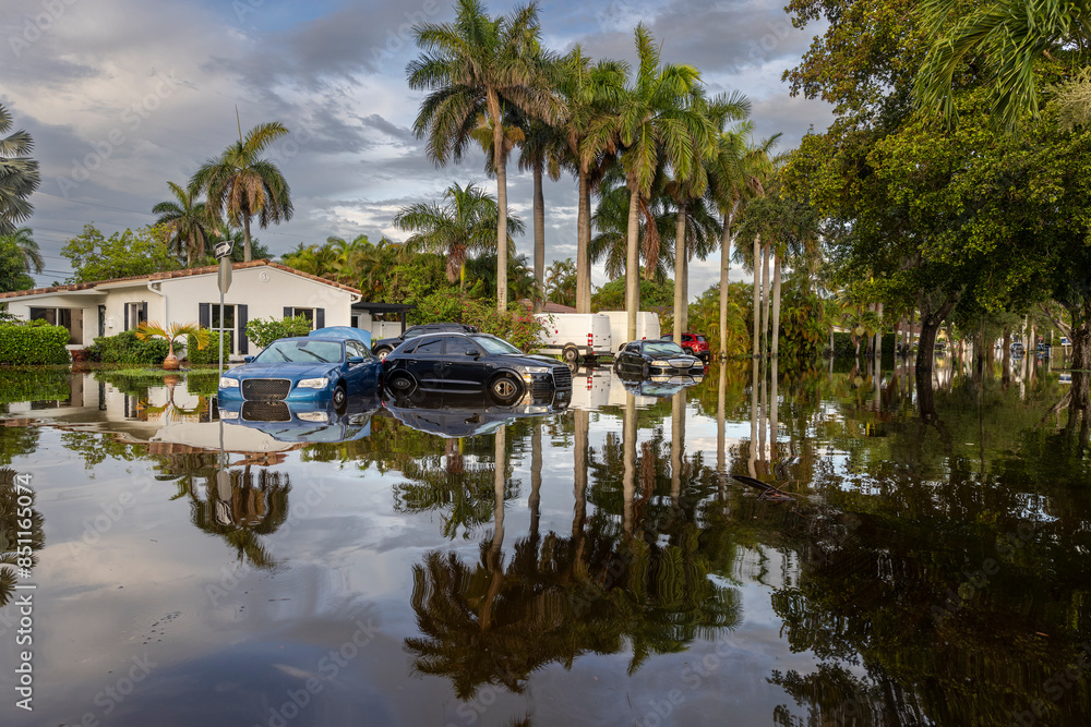 These images show the 2024 Hallandale Beach flood aftermath ...