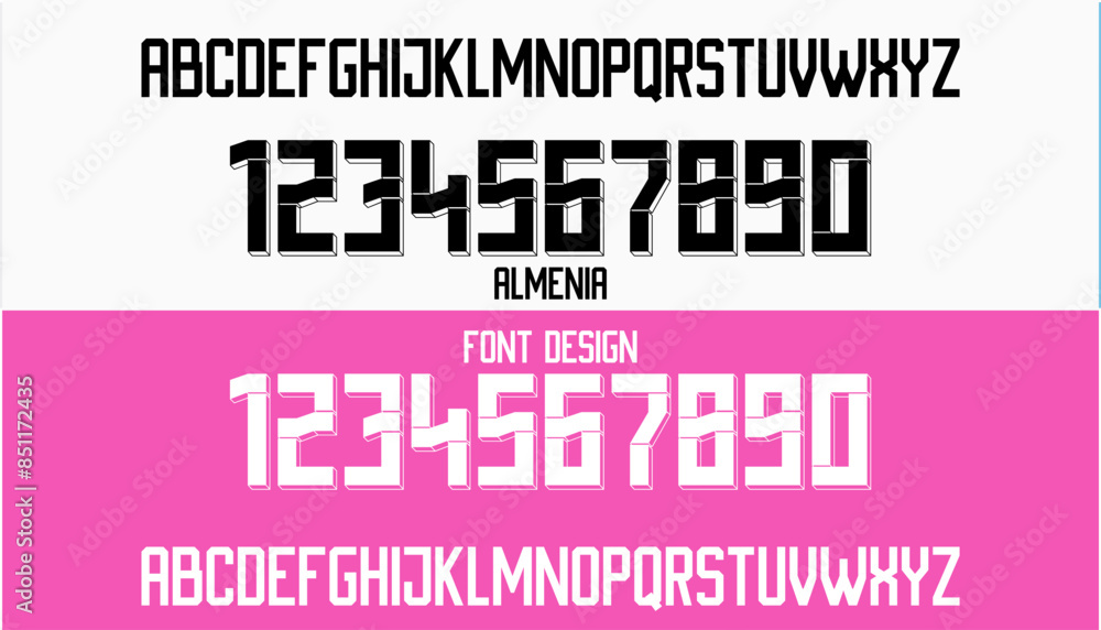 font vector team 2024 kit sport style font. retro football style font ...