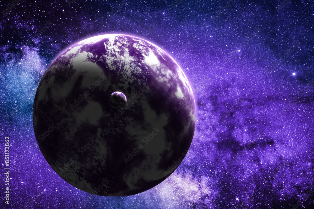 outer space beautiful scenery, wonderful alien planet digital ...