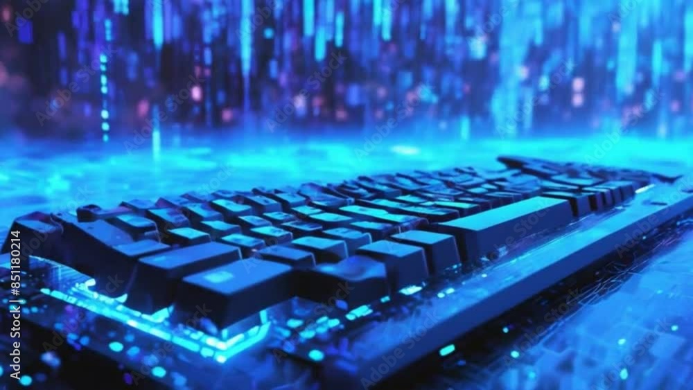 abstract ascii art background featuring a 3d keyboard melting into a ...