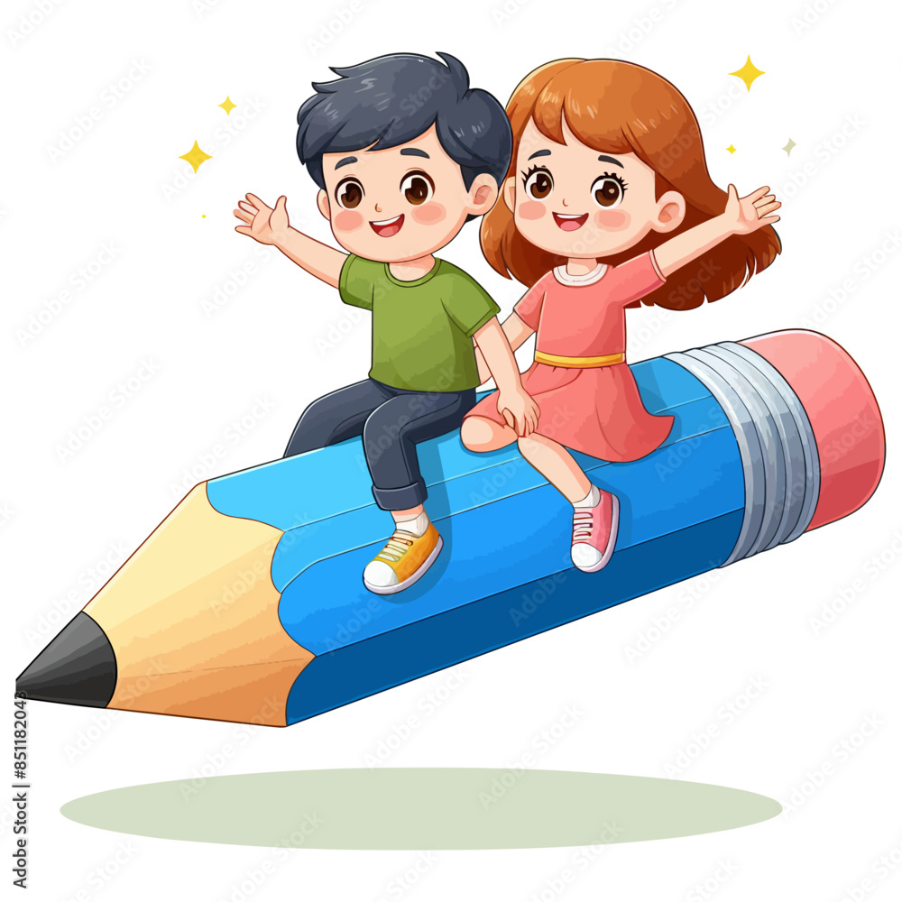 Cute happy School bus cartoon with children character on white ...