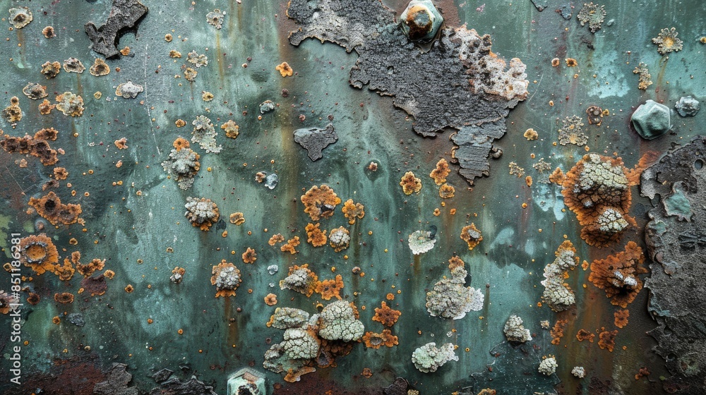 Corrosion paint and fungi growth on a metal surface Stock Photo | Adobe ...